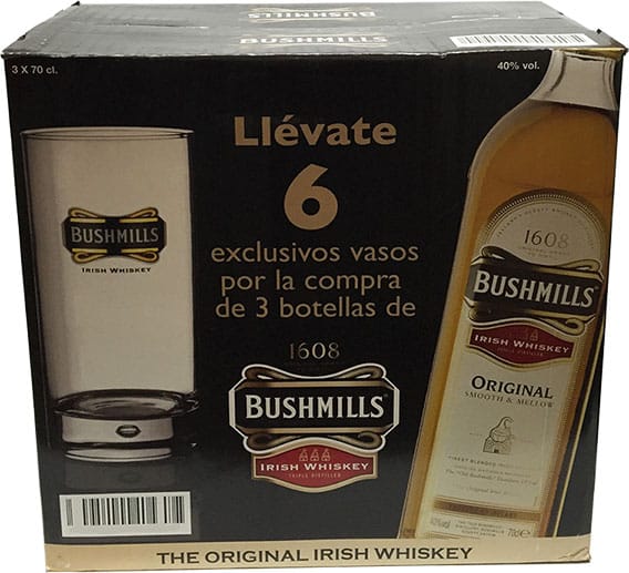 Whisky Bushmills 3 Botellas + 6 Vasos | LICOREA 😉