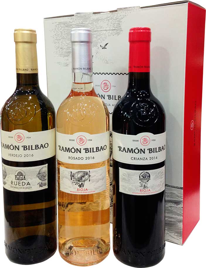 Comprar Vino Tinto - - Estuches de Vino Ramón Bilbao Tinto Blanco ...