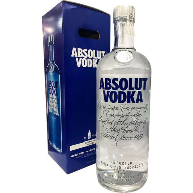 Comprar Botellones Absolut Vodka 4.5 Litros Online - Envío Gratis