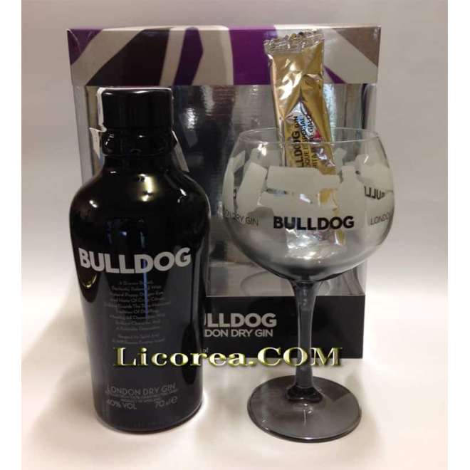 Comprar Ginebra Bulldog Estuche Copa y Regaliz | LICOREA 😉