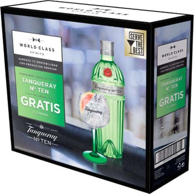 Comprar Ginebra Tanqueray TEN + 2 Copas Online - Envío Gratis