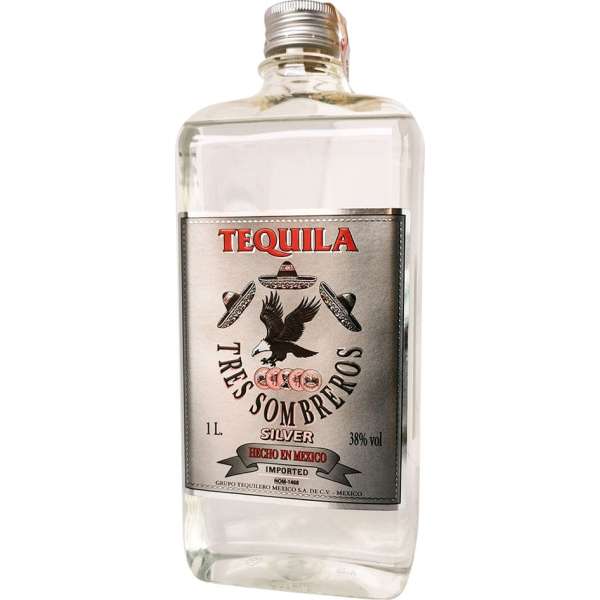 Purchase Tres Sombreros Silver 1 Liter PET Tequila Online - Low Prices