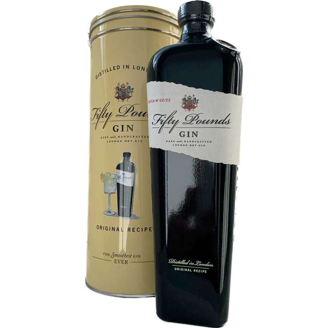 Comprar Ginebra Fifty Pounds + Lata metálica | LICOREA 😉