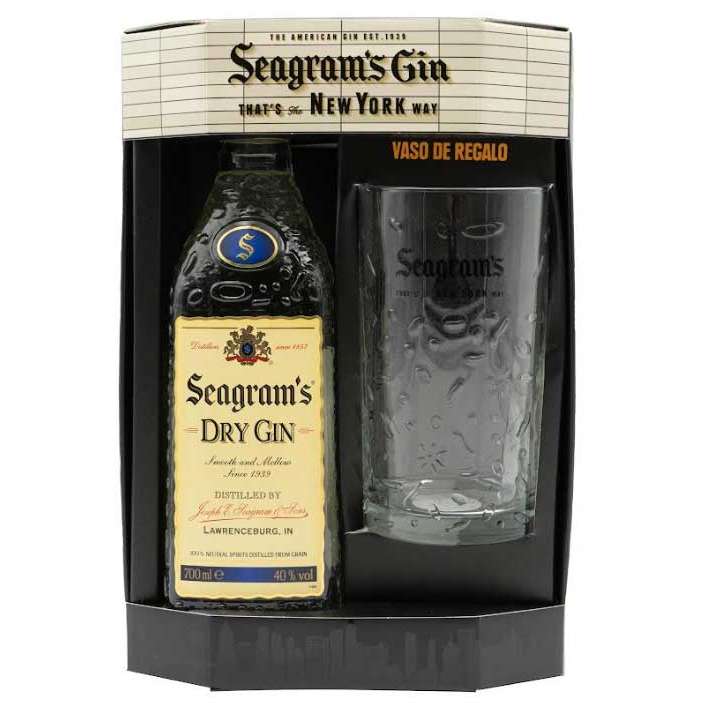 Comprar Ginebra Seagram's Extra Dry Gin + Vaso (USA) Online - Envío Gratis