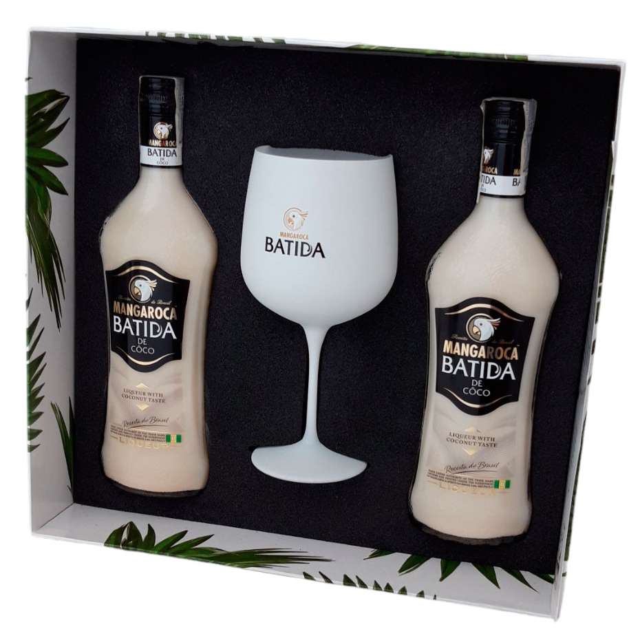 Licor Mangaroca Batida de Coco 2 Botellas + Copa precio