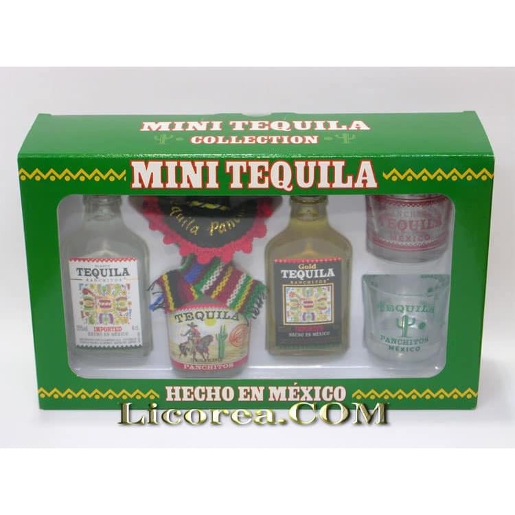 Miniaturas Colección Tequila Ranchito (3 Miniaturas + 2 Vasos) | LICOREA 😉