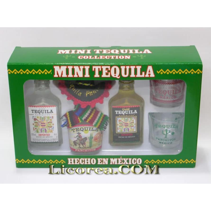Miniaturas Colección Tequila Ranchito (3 Miniaturas + 2 Vasos) | LICOREA 😉