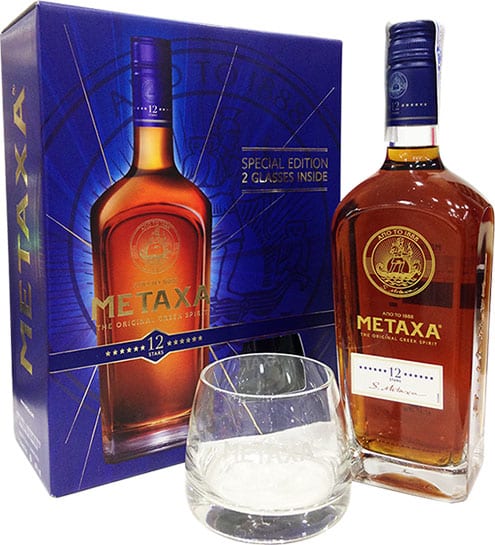 Metaxa 12 Starts + 2 Vasos Comprar Brandy - Cognac online Licorea